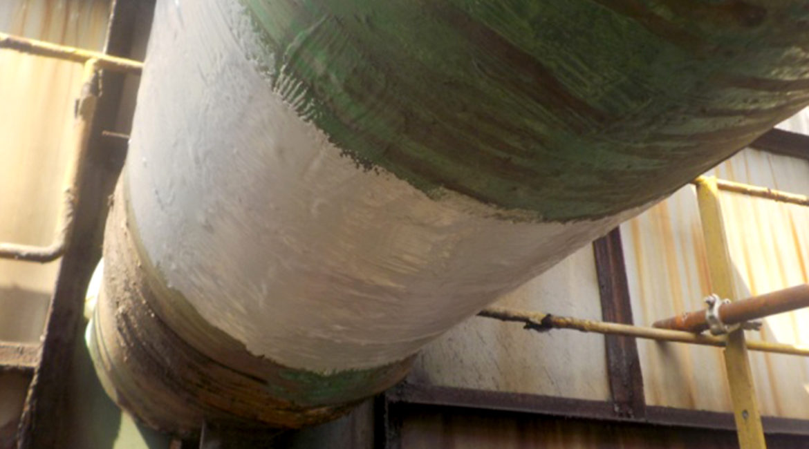 PMX-溢流管破孔修補 - 台灣波力梅 - Thortex,ORAPI,PMX,陶瓷複合,泵浦,隔冷熱,熱交換器,VOC,氟素脂